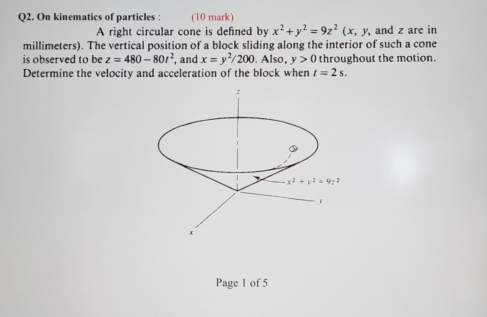 Solved Q2. On kinematics of particles : (10 mark) A right | Chegg.com