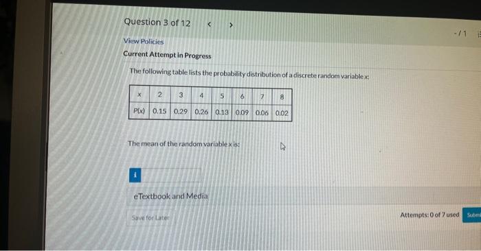 Solved The following table lists the probability | Chegg.com