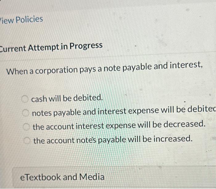 Solved View Policies Current Attempt in Progress When a | Chegg.com