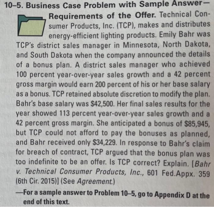 Solved 10-5. Business Case Problem with Sample | Chegg.com