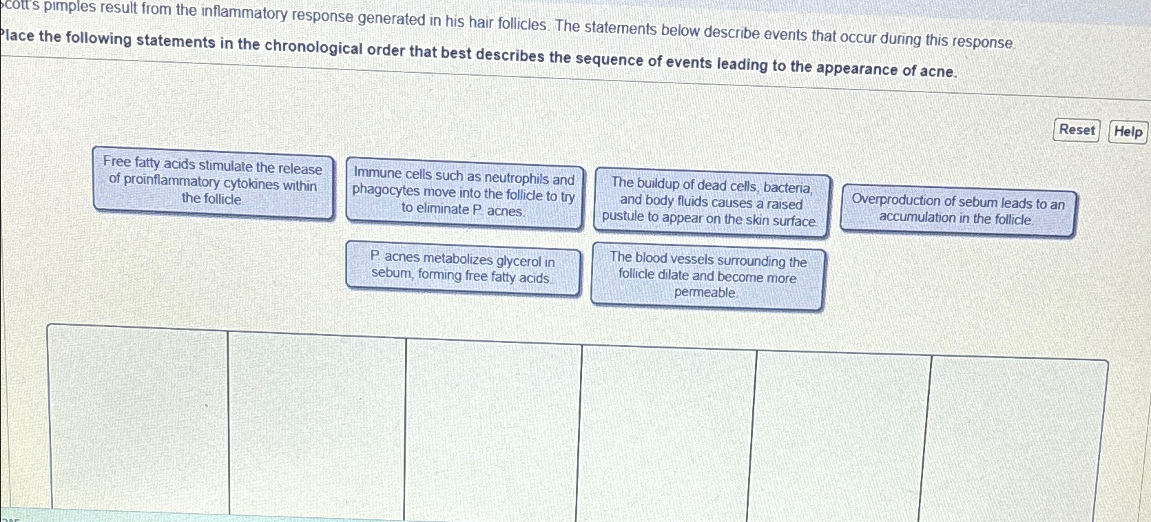 Solved colt's pimples result from the inflammatory response | Chegg.com