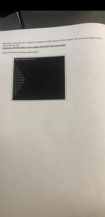Q3. Write a complete C/C++ program to display a | Chegg.com