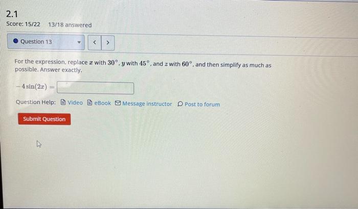 Solved Simplify the expression by first substituting values | Chegg.com