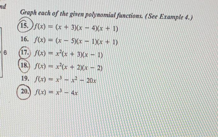 Solved nd - 6 Graph each of the given polynomial functions. | Chegg.com