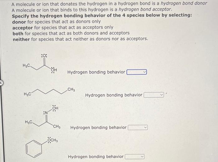 Solved A molecule or ion that donates the hydrogen in a | Chegg.com