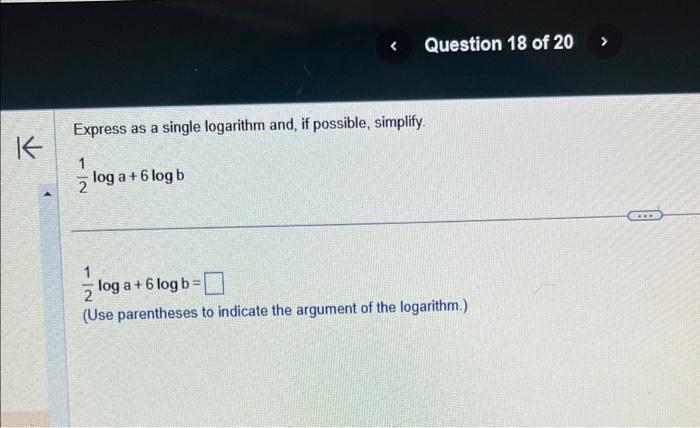 Solved Express as a single logarithm and, if possible, | Chegg.com