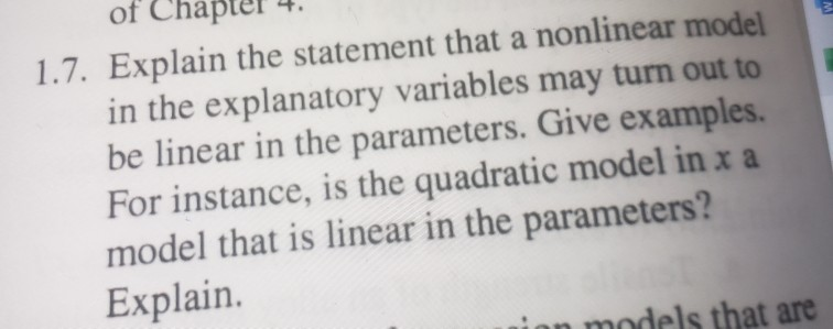 Solved of Chủ 1.7. Explain the statement that a nonlinear | Chegg.com