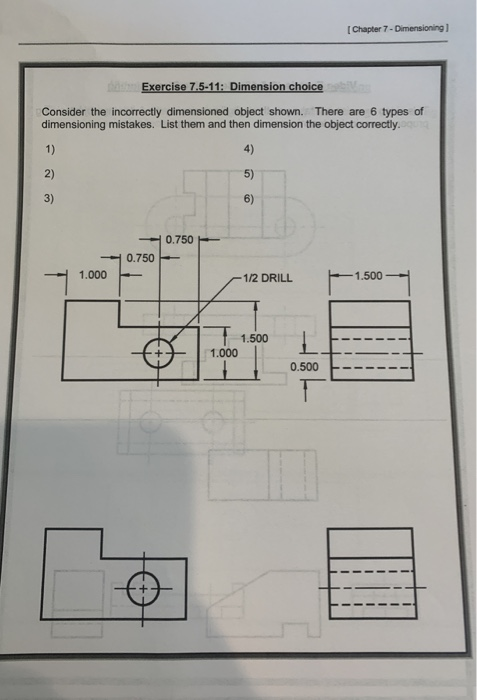 Solved Chapter 7- Dimensioning Exercise 7.5-11: Dimension | Chegg.com