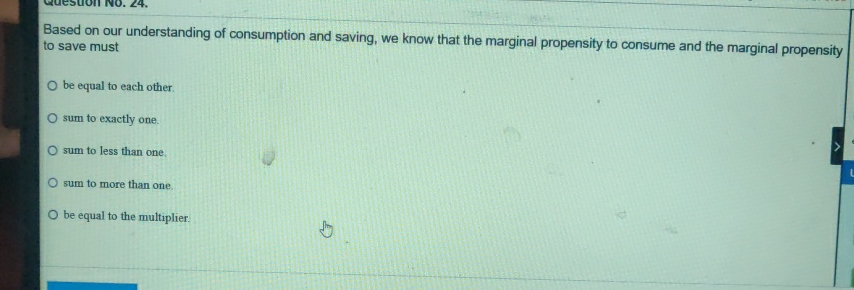 Solved Based on our understanding of consumption and saving, | Chegg.com