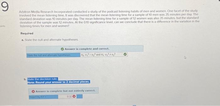 Solved Arbitron Media Research Incorporated conducted a | Chegg.com