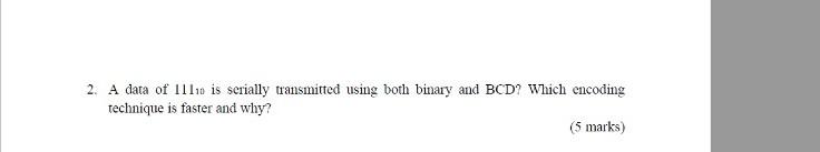 Solved 2. A data of 1111 is serially transmitted using both | Chegg.com