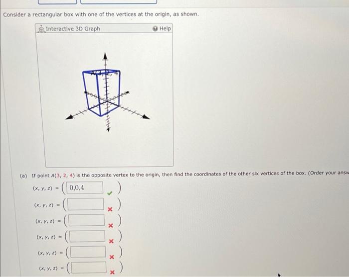 Solved Consider a rectangular box with one of the vertices | Chegg.com
