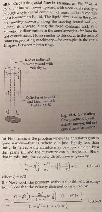Solved exercise 3B.6: CIRCULAR AXIAL FLOW IN AN ANNULUS (of | Chegg.com