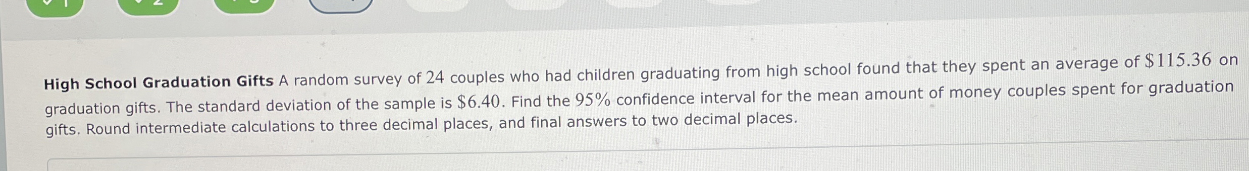 Solved High School Graduation Gifts A random survey of 24 | Chegg.com