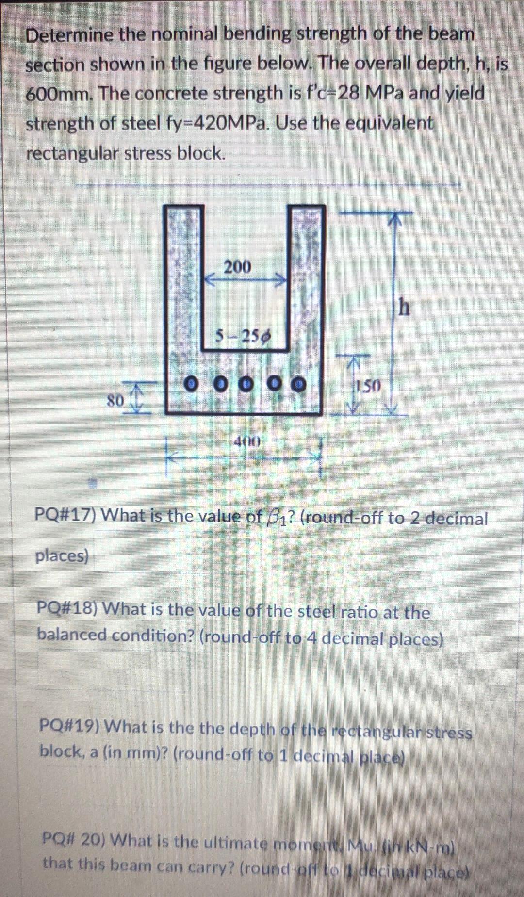 Solved Determine the nominal bending strength of the beam | Chegg.com