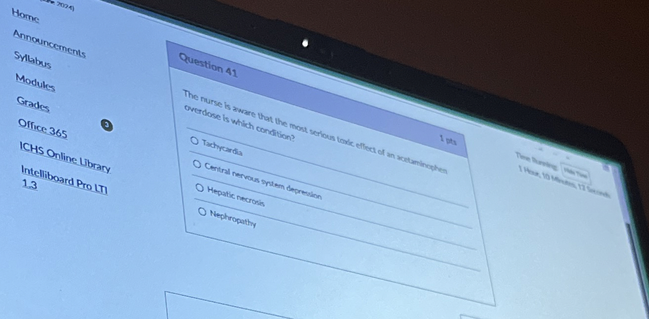 Solved Question 41The rurse is aware that the most | Chegg.com