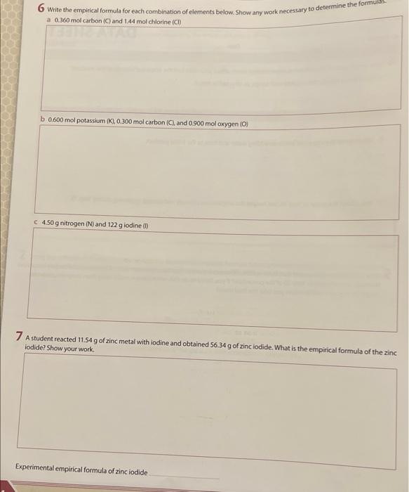 Solved Determining Empirical FormulaReflective Exercises 1 | Chegg.com
