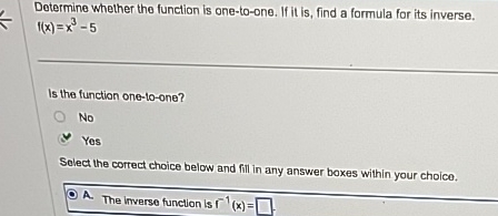 Solved Determine whether the function is one-to-one. If it | Chegg.com