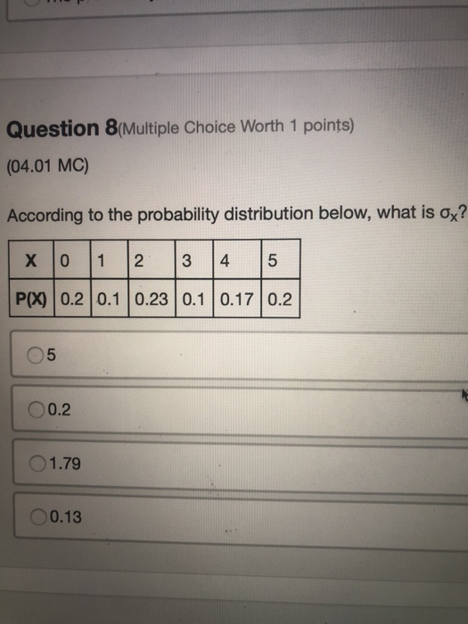 Solved Question 8(Multiple Choice Worth 1 points) (04.01 MC) | Chegg.com