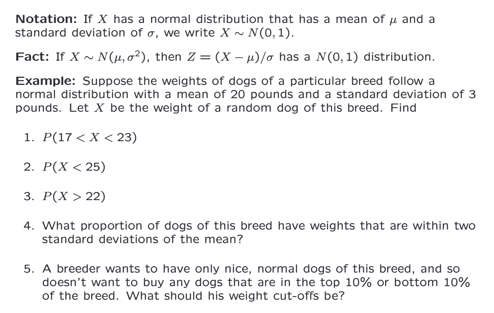 Solved Suppose the weights of ﻿dogs of ﻿a particular breed | Chegg.com