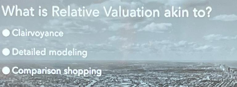 What is Relative Valuation akin | Chegg.com