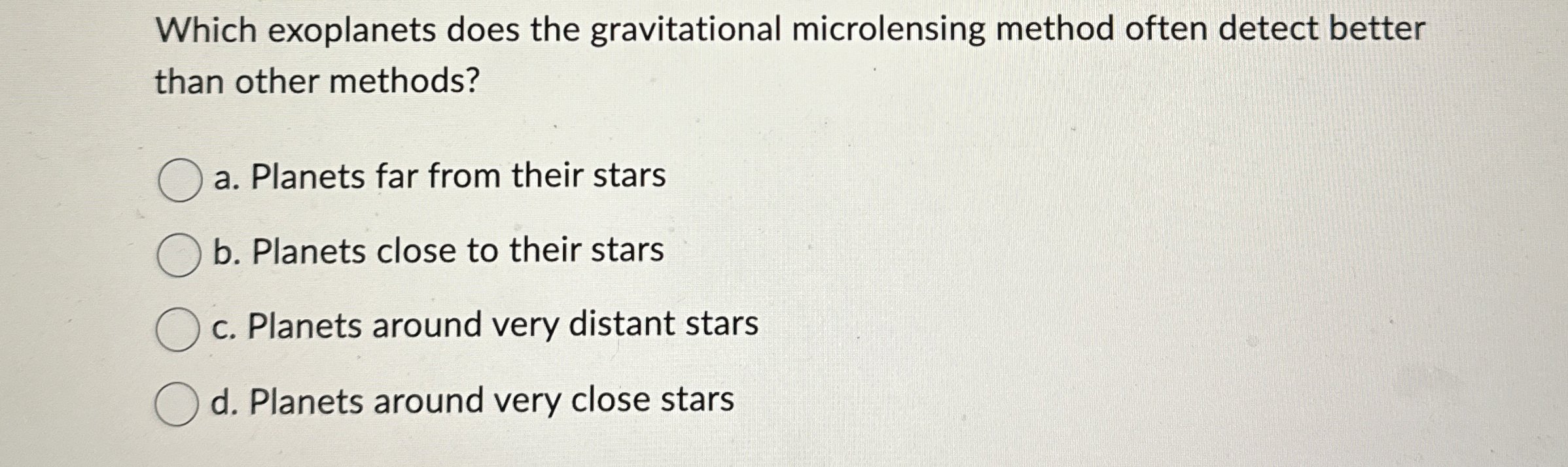 Solved Which exoplanets does the gravitational microlensing | Chegg.com