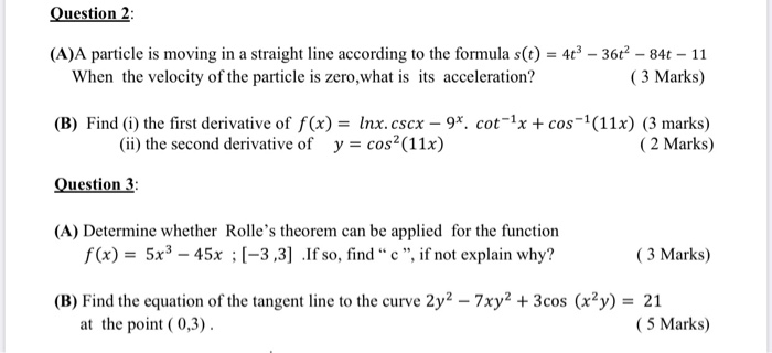 Solved Question 2: (A)A particle is moving in a straight | Chegg.com