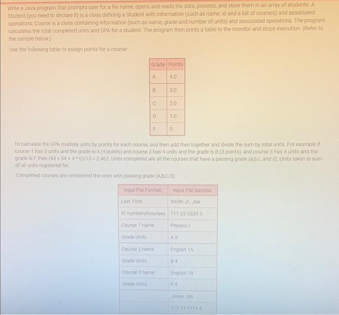 Solved Write a Java program that prompts user for a file | Chegg.com