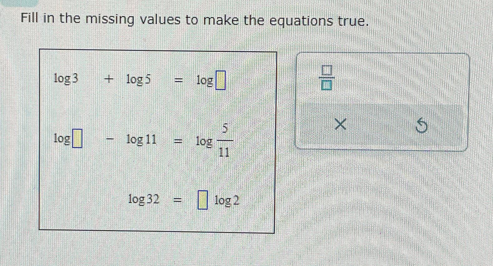 Solved Fill in the missing values to make the equations | Chegg.com