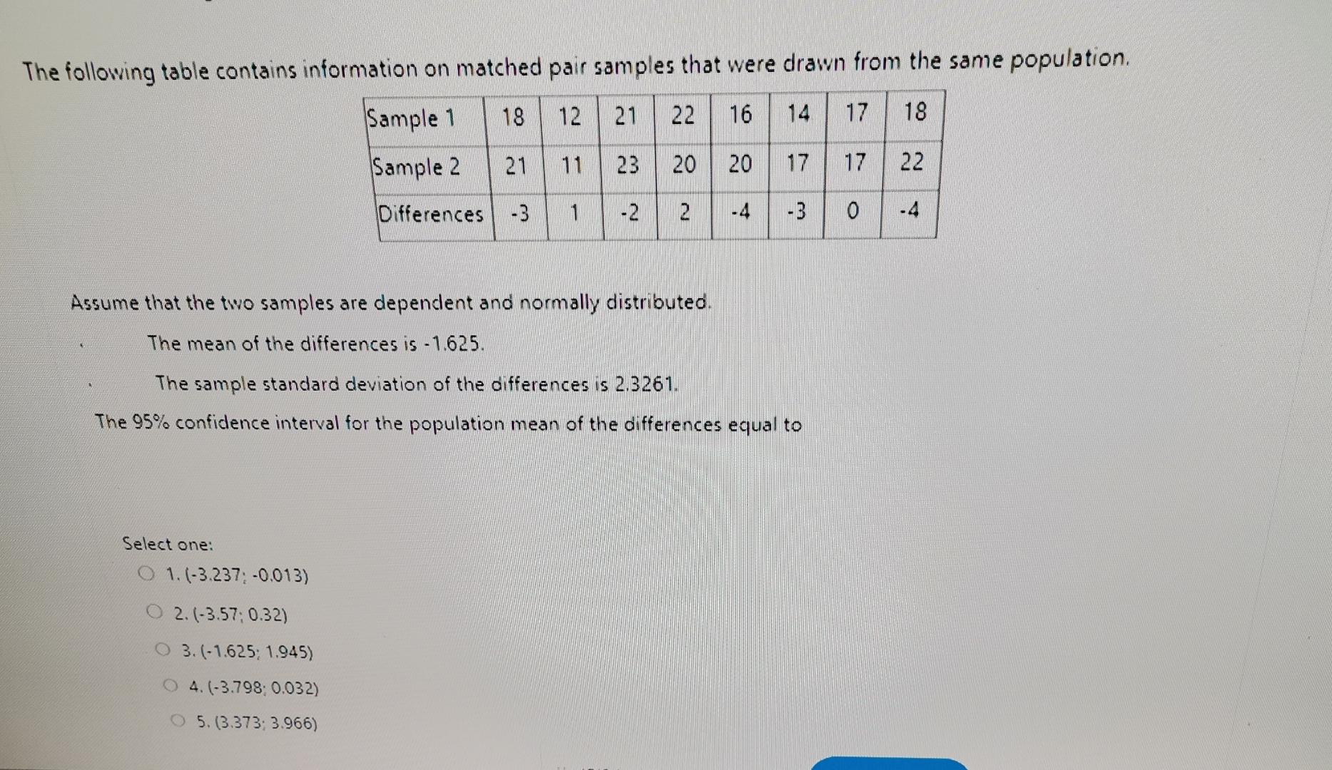 Solved The following table contains information on matched | Chegg.com