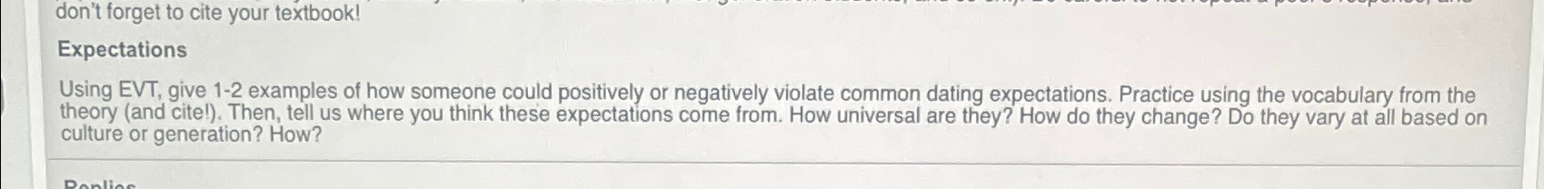 Solved Using EVT, give 1-2 ﻿examples of how someone could | Chegg.com