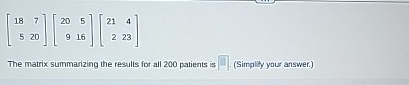 Solved The matrix summarizing the results for all 200 | Chegg.com