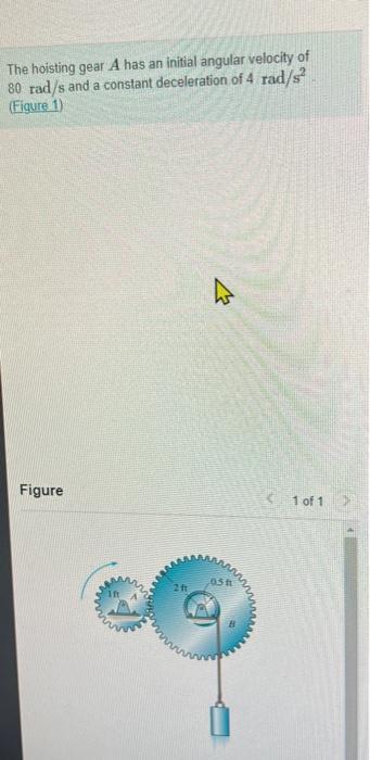 Solved The hoisting gear A has an initial angular velocity | Chegg.com