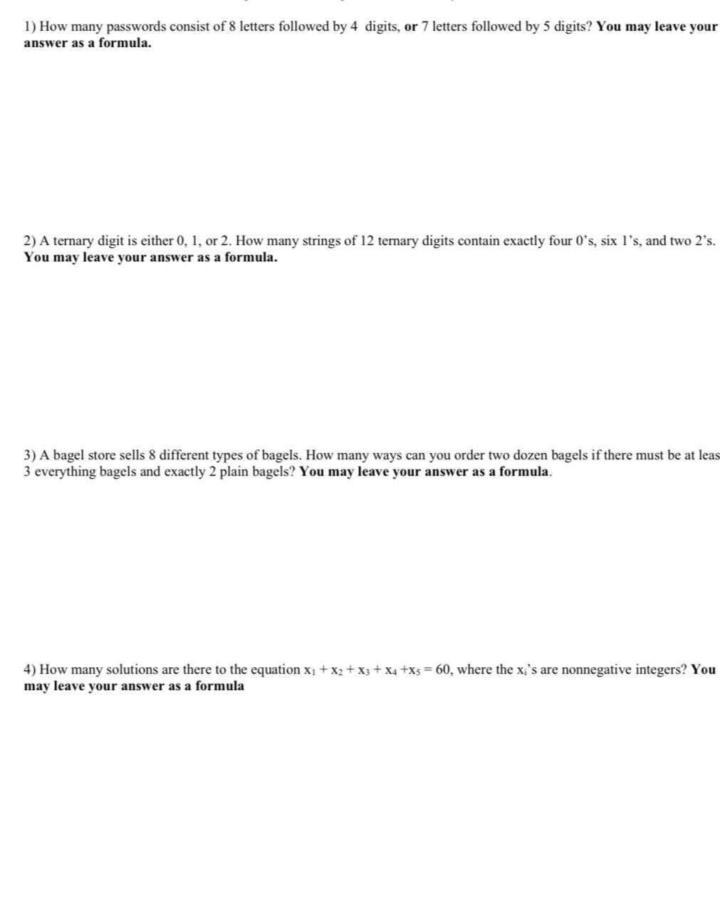 Solved 1. ﻿How many passwords consist of 8 ﻿letters followed | Chegg.com