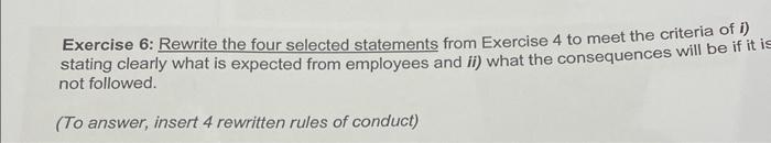 Solved Exercise 6: Rewrite the four selected statements from | Chegg.com