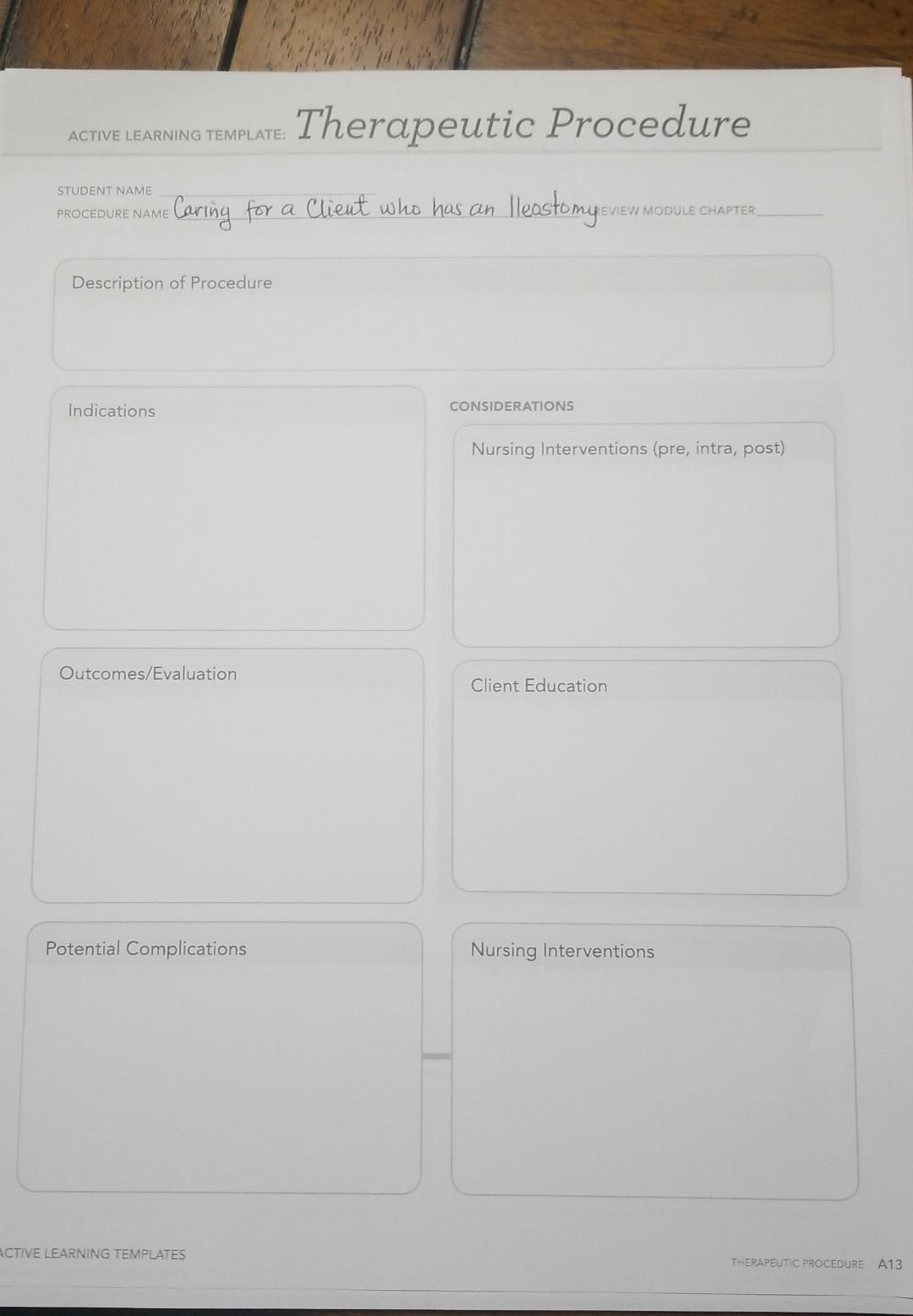 Solved Therapeutic Procedure ACTIVE LEARNING TEMPLATE: | Chegg.com