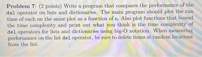 Solved Problem 7: ( 2 points) Write a program that compares | Chegg.com