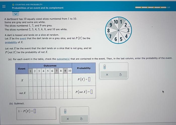 Solved A dartboard has 10 equally sized slices numbered from | Chegg.com