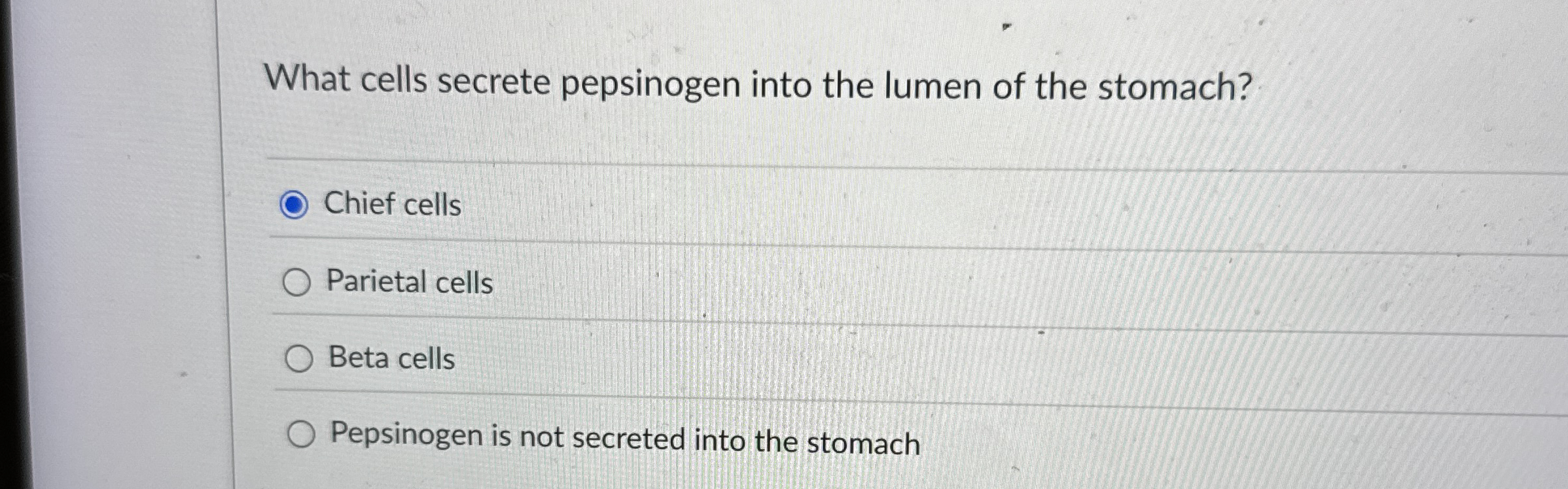 Solved What cells secrete pepsinogen into the lumen of the | Chegg.com