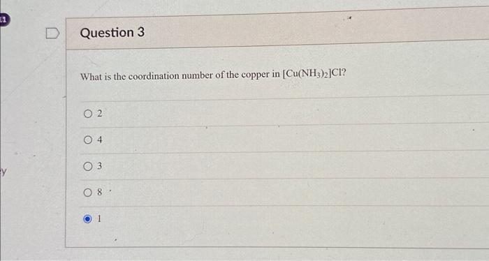 Solved What is the coordination number of the copper in | Chegg.com