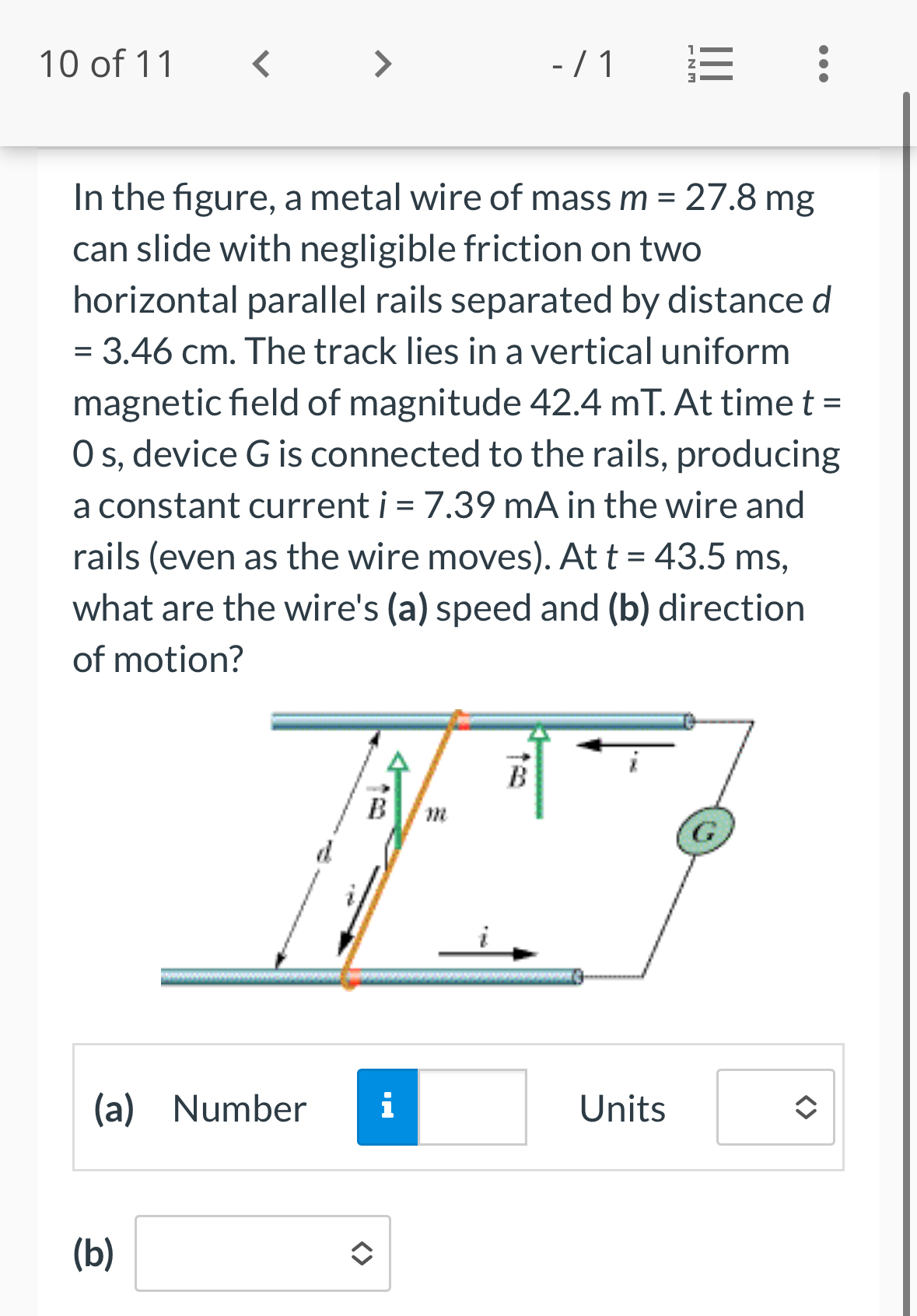 Solved In the figure, a metal wire of mass m=27.8mgcan slide | Chegg.com