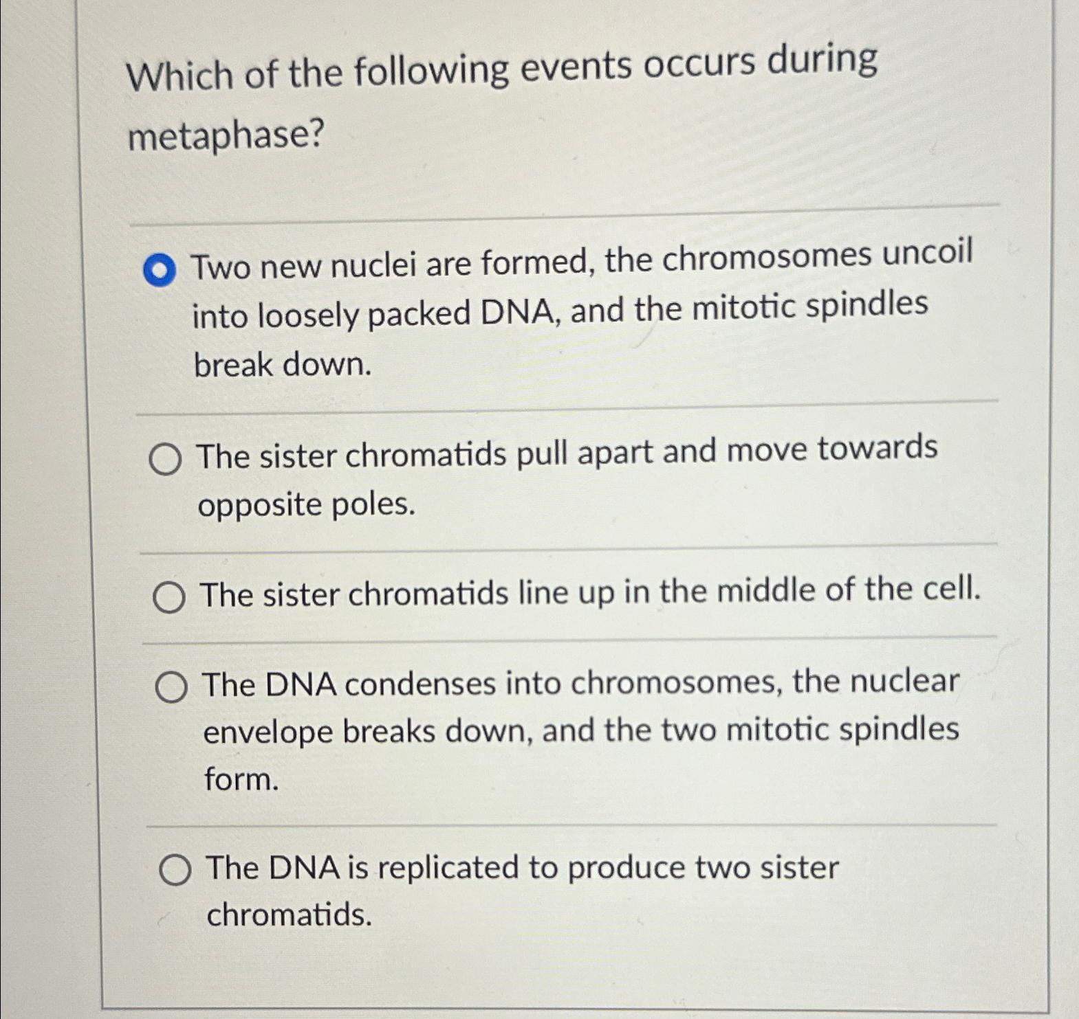 Solved Which of the following events occurs during | Chegg.com