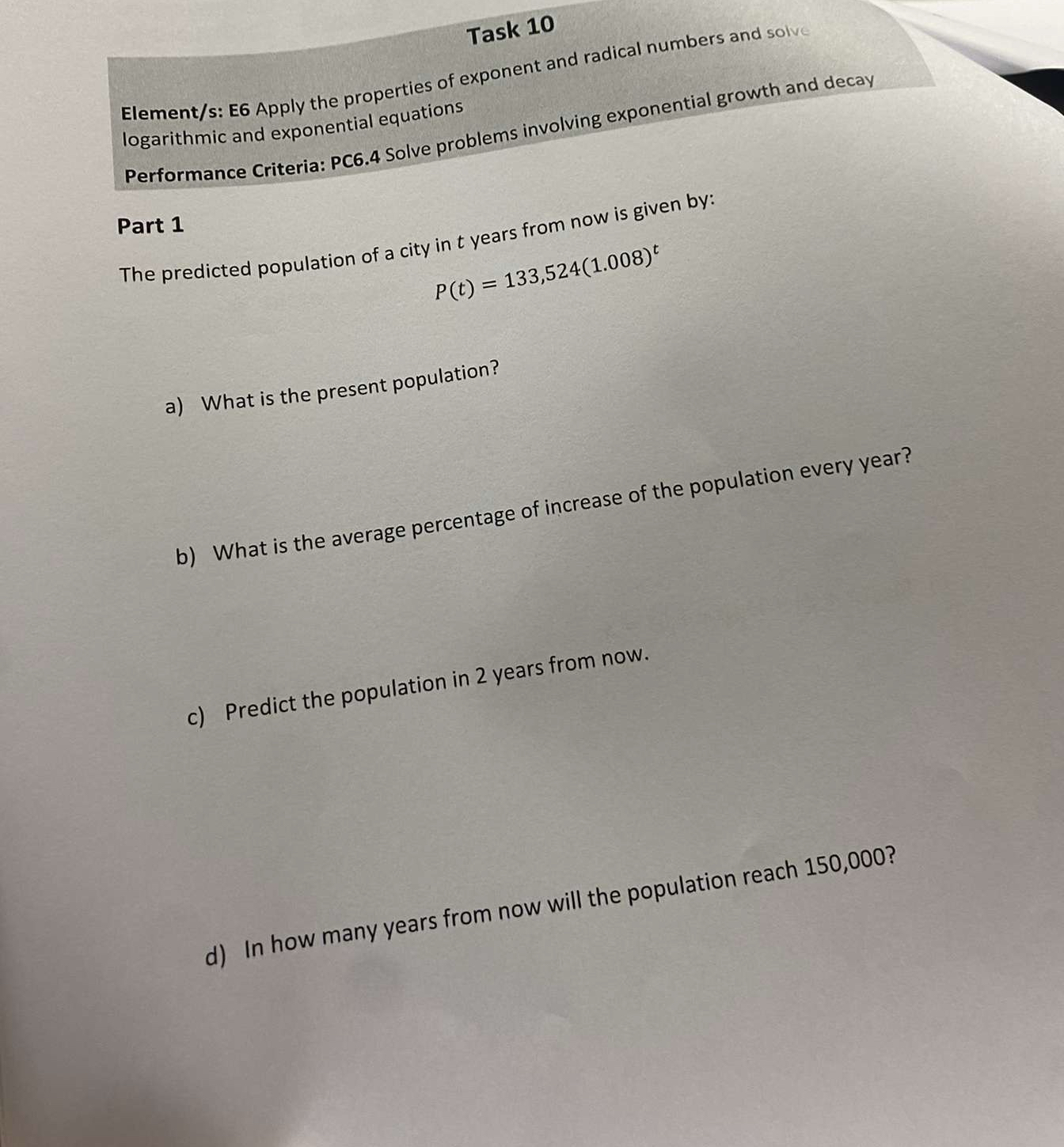 Solved Task 10Element/s: E6 ﻿Apply the properties of | Chegg.com