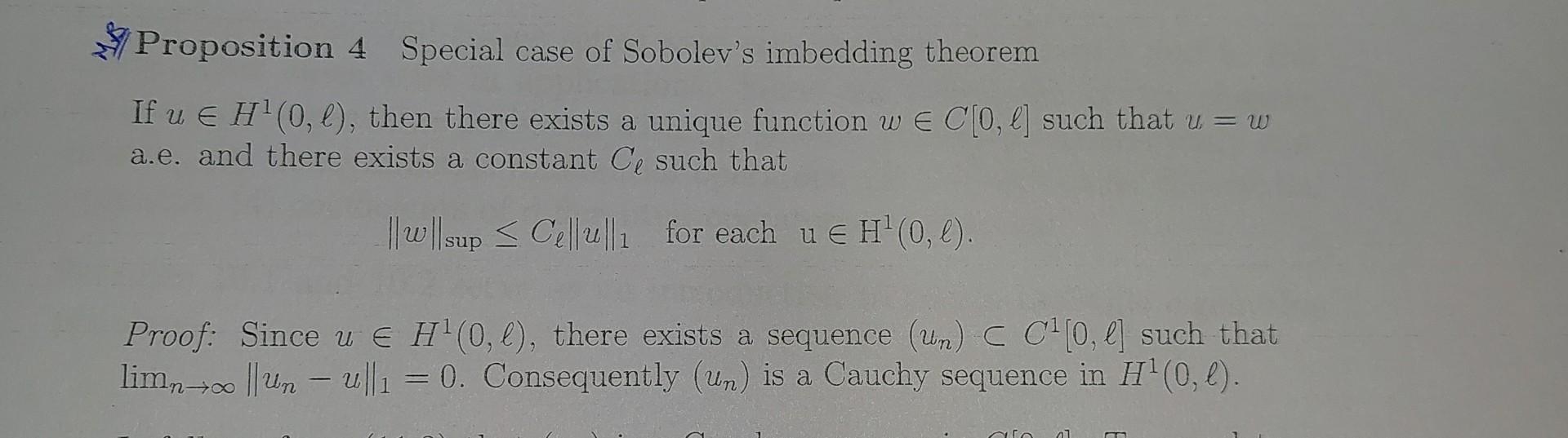 Solved ्ㅚ Proposition 4 Special case of Sobolev's imbedding | Chegg.com