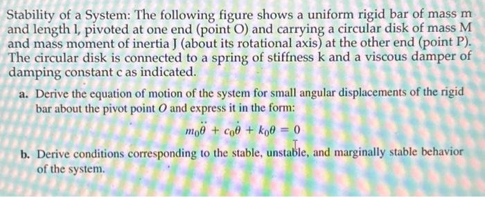 Solved Stability of a System: The following figure shows a | Chegg.com