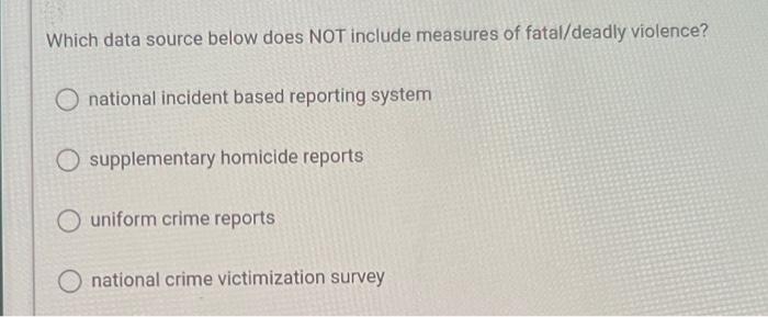 The national violent crime index is one example of a | Chegg.com