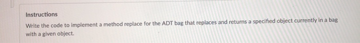 Solved Instructions Write the code to implement a method | Chegg.com