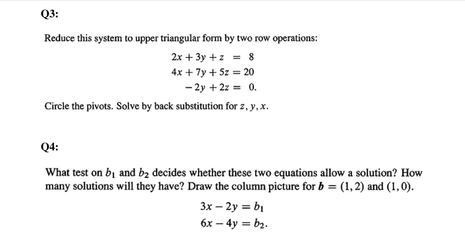 Solved Write down the 3 by 3 matrices that produce these | Chegg.com