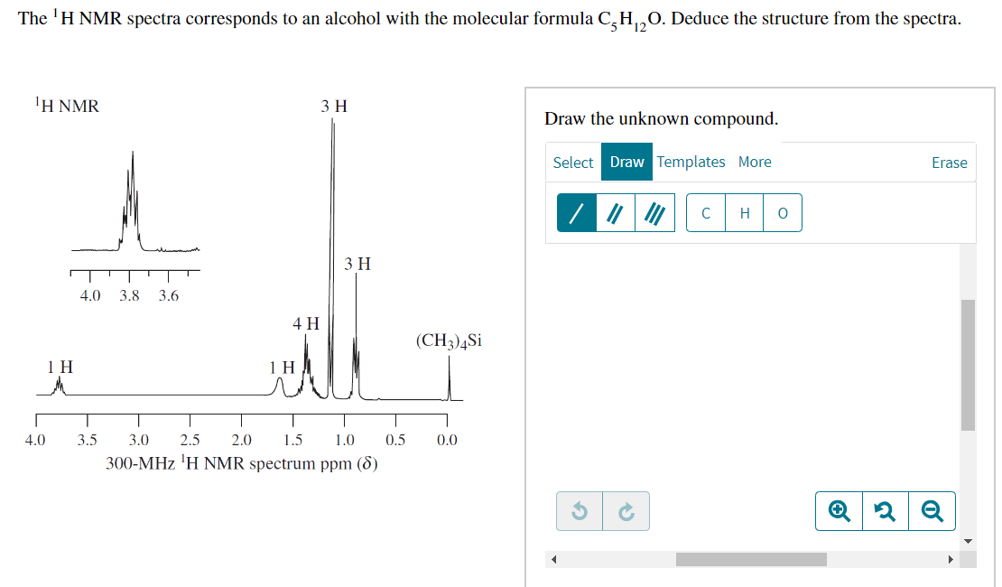 Solved The ?1H ﻿NMR spectra corresponds to an alcohol with | Chegg.com