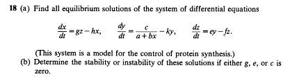 Solved 18 (a) Find all equilibrium solutions of the system | Chegg.com